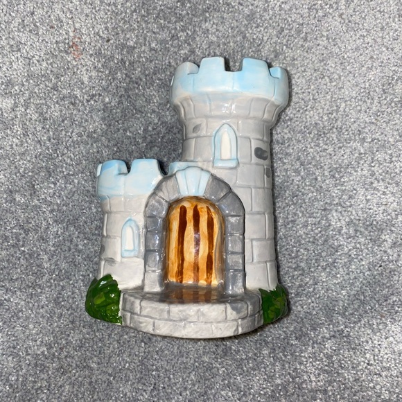 Storage & Organization | Ceramic Castle Figurine With Blue Accents ...